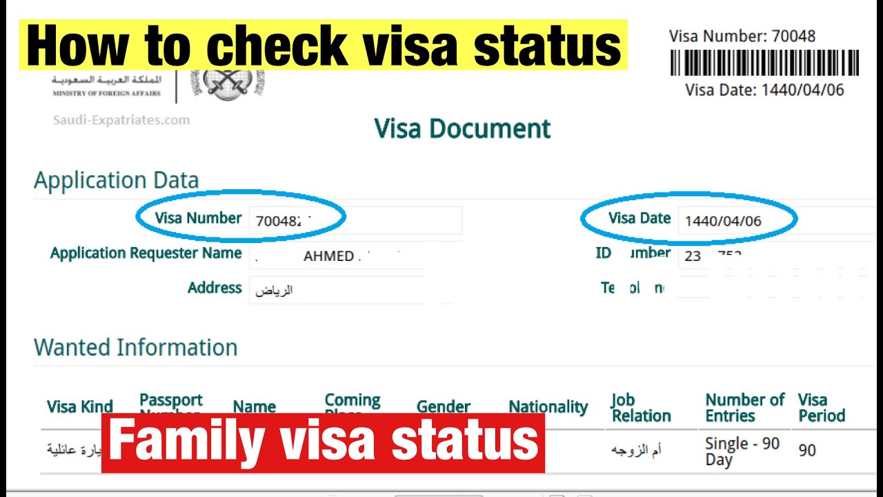 How to Check saudi family visa status online | family visit visa kaise ...