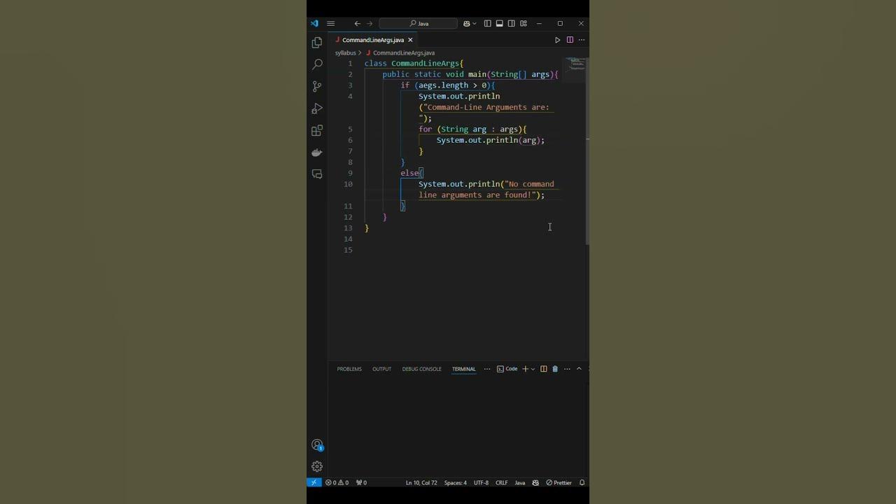 Command-Line Arguments in Java #javaprogramming #shortsviral #shortsviralvideo #techcode #viral ...