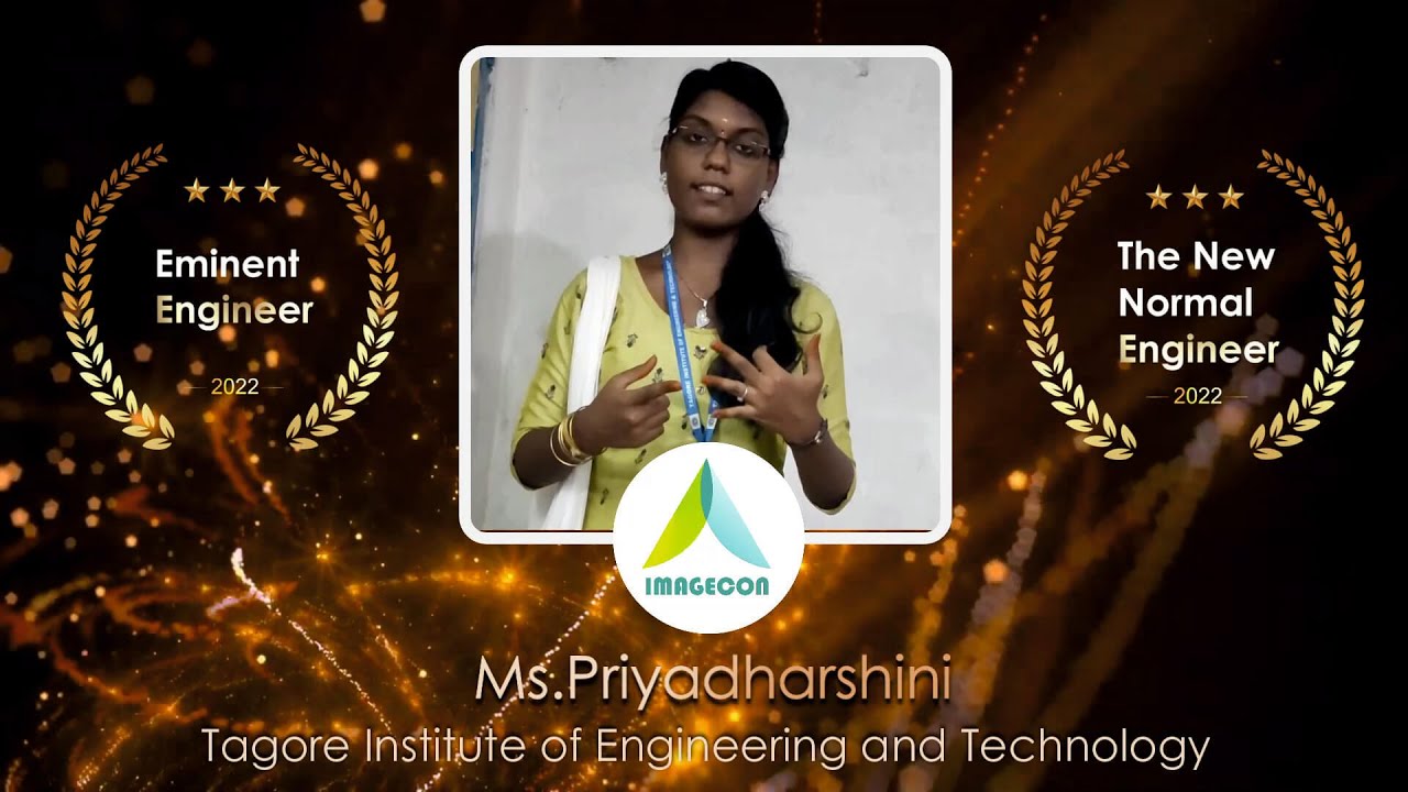 Engineer's Day Awards 2022- Ms.Priyadharshini-Finalist | Tagore Institute of engineering and ...