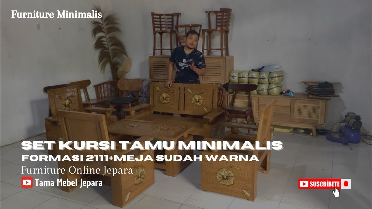 2 Jutaan Saja | Set Kursi Tamu Minimalis Motif Ukir Sudah Warna ...