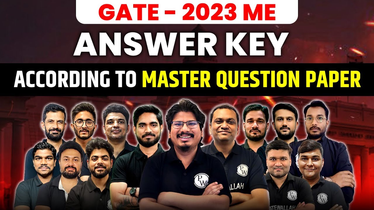 GATE-2023 ME | Answer Key | According to Master Question Paper - YouTube