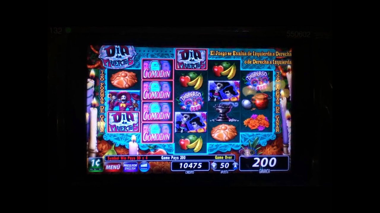 DIA DE MUERTOS Penny Video Slot Machine with a DIA DE MUERTOS WIN Las ...