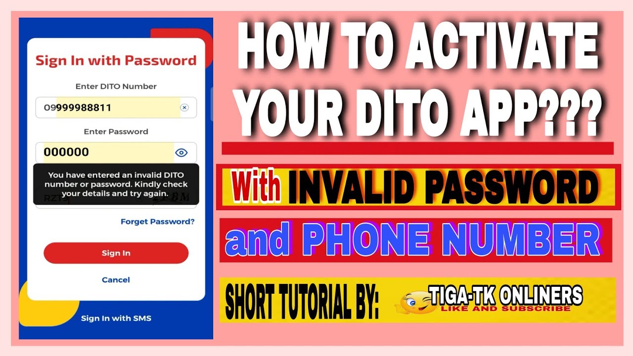 TUTORIAL ON HOW TO ACTIVATE YOUR DITO SIM APPLICATION WITH INVALID ...