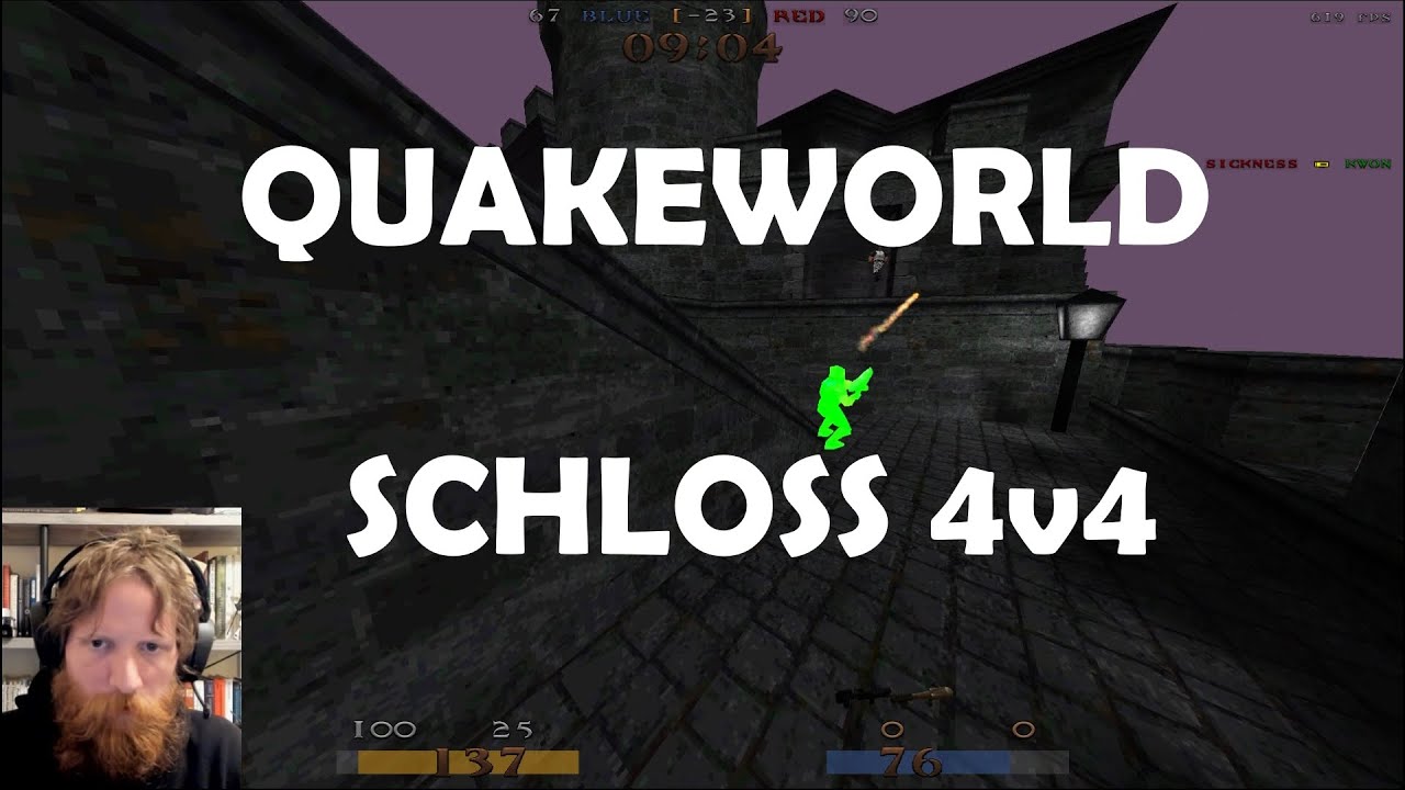QuakeWorld Mix League Semifinals - Schloss 4v4 gameplay with team comms - YouTube