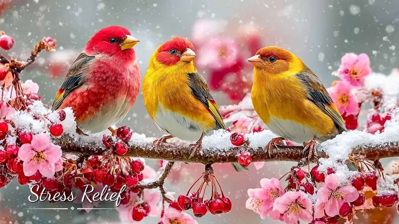 Gentle Piano and Snowy Birds 🎹 Relaxing Winter Music for Calm Sleep and ...
