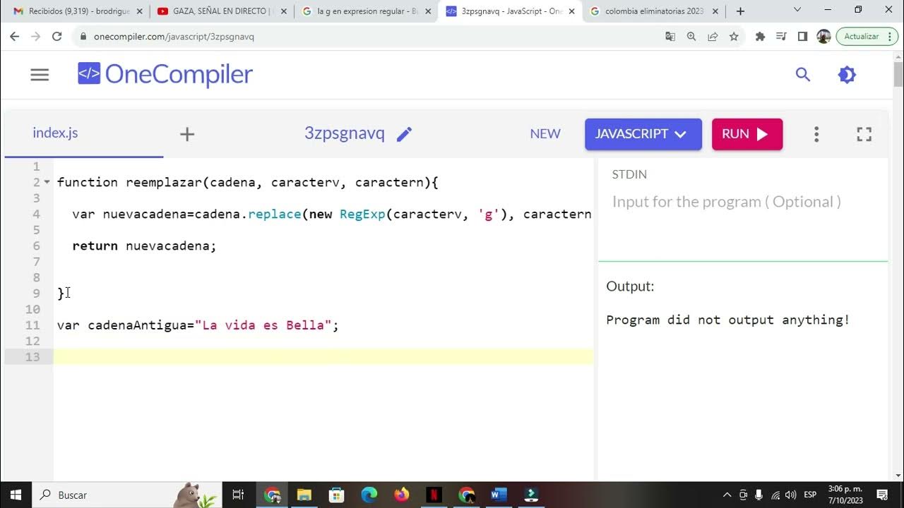 JavaScript. Reemplazar caracteres de un array - YouTube