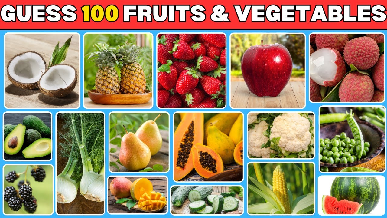 Guess the Fruits and Vegetables in 3 Seconds (Easy, Medium, Hard ...