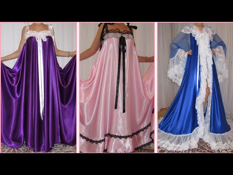 comfortable full length nylon bridal night gown designing