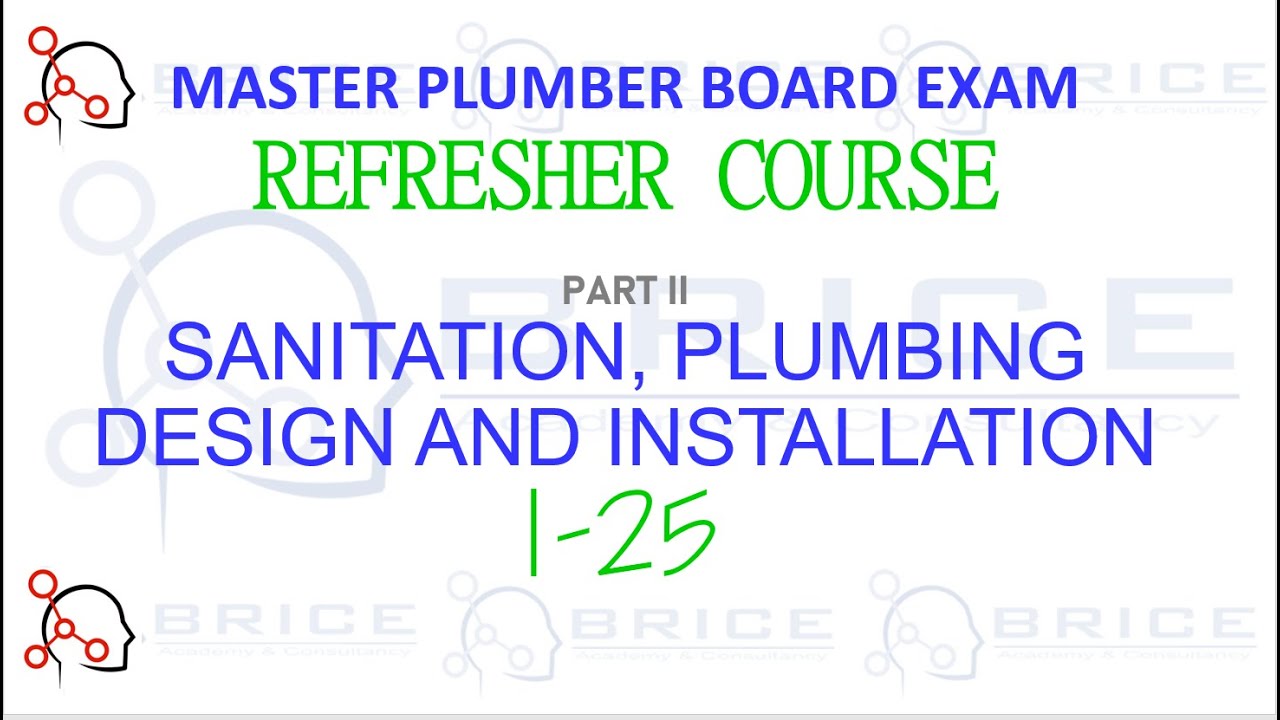 MASTER PLUMBER REFRESHER COURSE SPDI 1-25 - YouTube