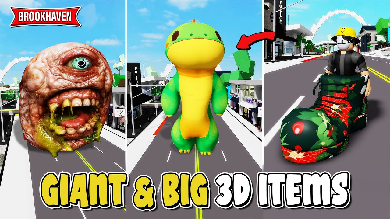 15+ GIANT & BIG UGC (3D ITEMS) Di Brookhaven - Roblox Part 3 - YouTube