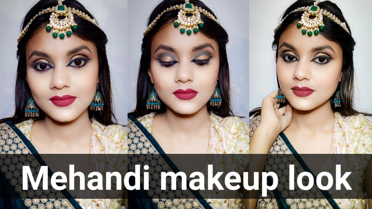 Mehandi ceremony makeup look| Indian bridal makeup| samridhi rajput ...