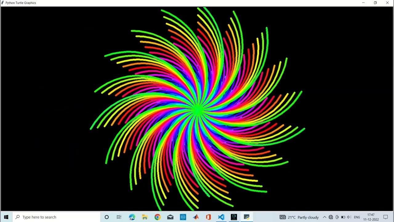 multi color wave using python turtle graphics - YouTube