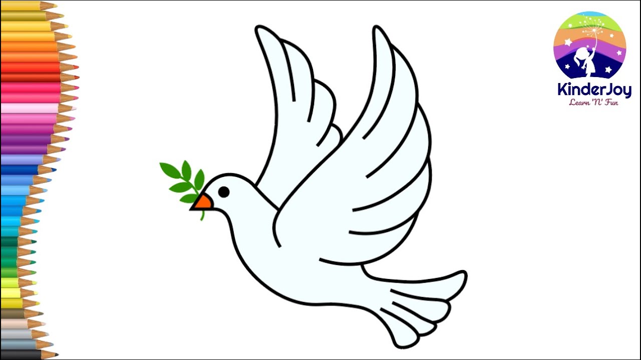 How to draw a dove for kids | Easy drawing |Step by step |#kinderjoyart ...