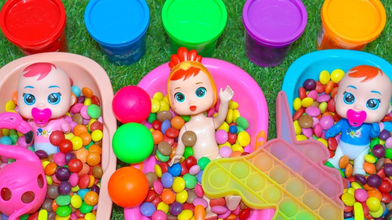 Satisfying Video ASMR l Colorful Play-Doh Slime in Magic BathTub With ...