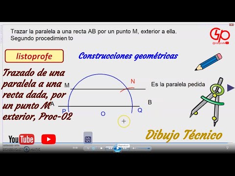 TRAZAR LA PARALELA A UNA RECTA POR UN PUNTO EXTERIOR M, PROC-02 - YouTube