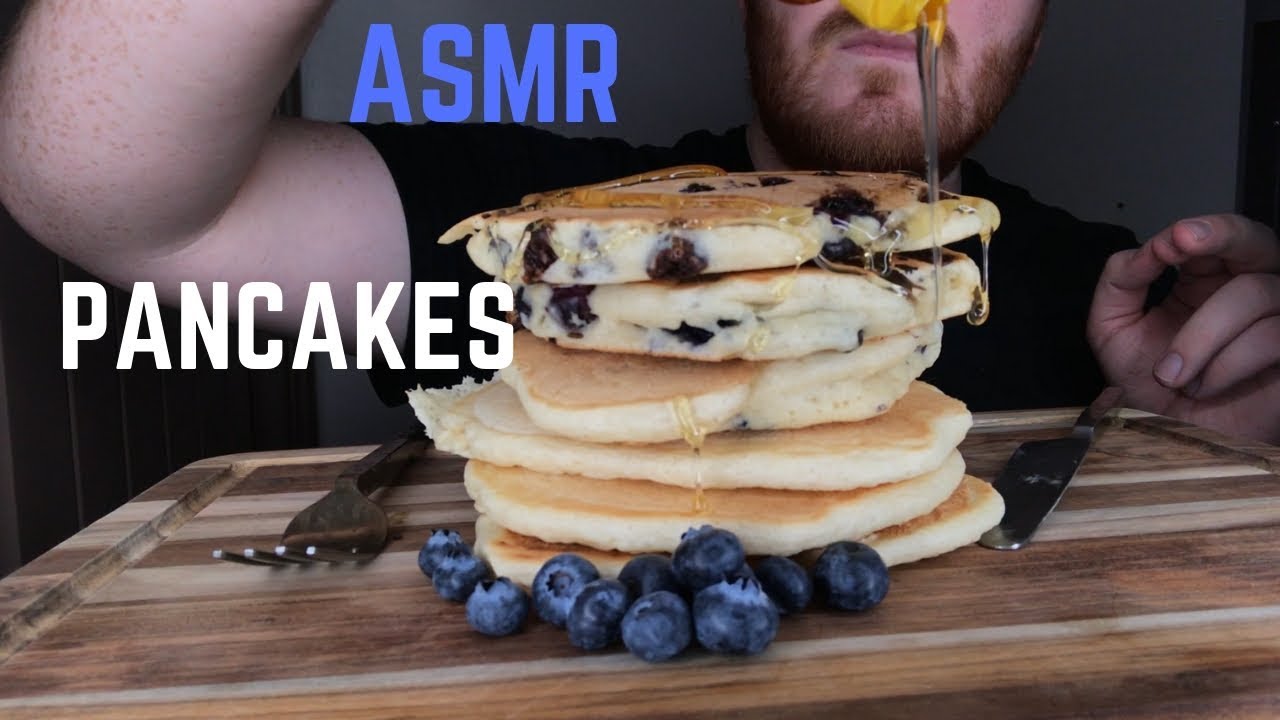 ASMR Chocolate Chip Pancakes Eating Sounds - YouTube