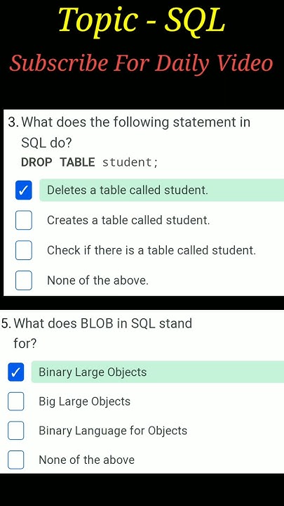 SQL MCQ | Important MCQ on SQL For Exam Point Of View #computermcq #computernetworking #sql ...