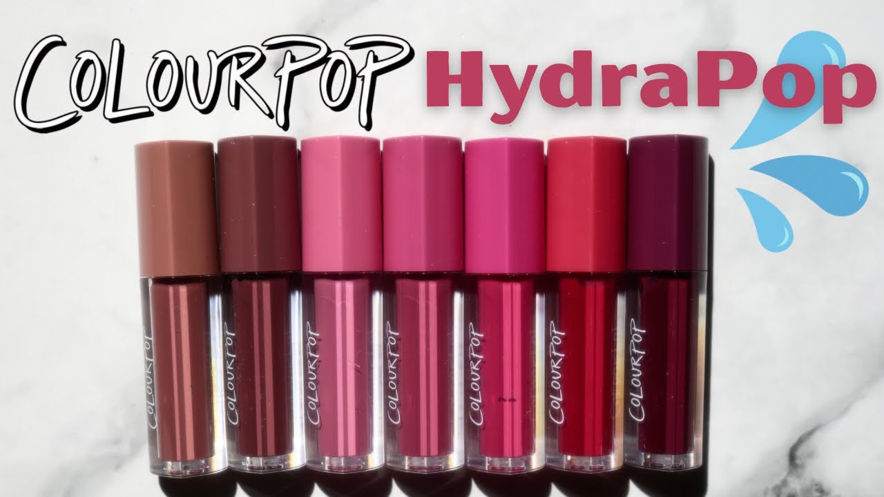 Swatching and trying on ALL the new Colourpop HydraPop Glossy Lip ...