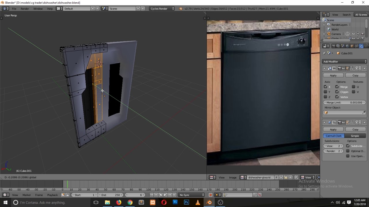 modeling a dishwasher in blender - YouTube