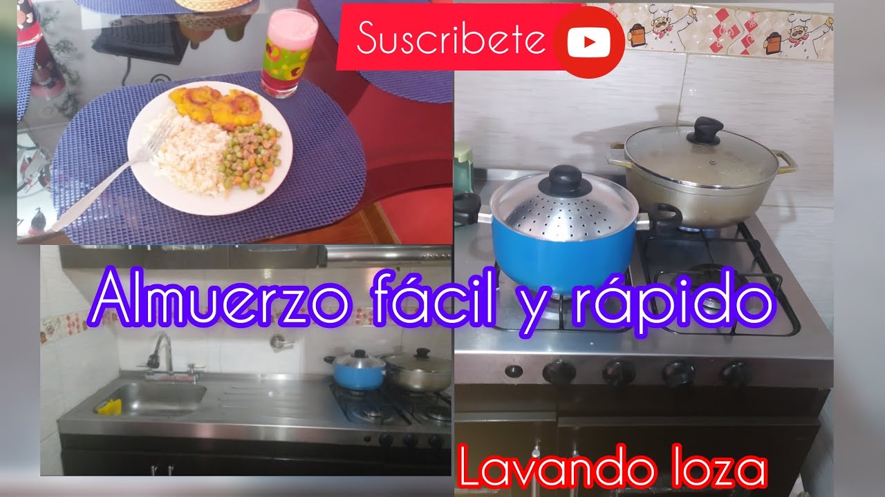 Almuerzo fácil y sencillo 🍛🍽️ lavando loza 🧽🧼 #miestiloencasa # ...