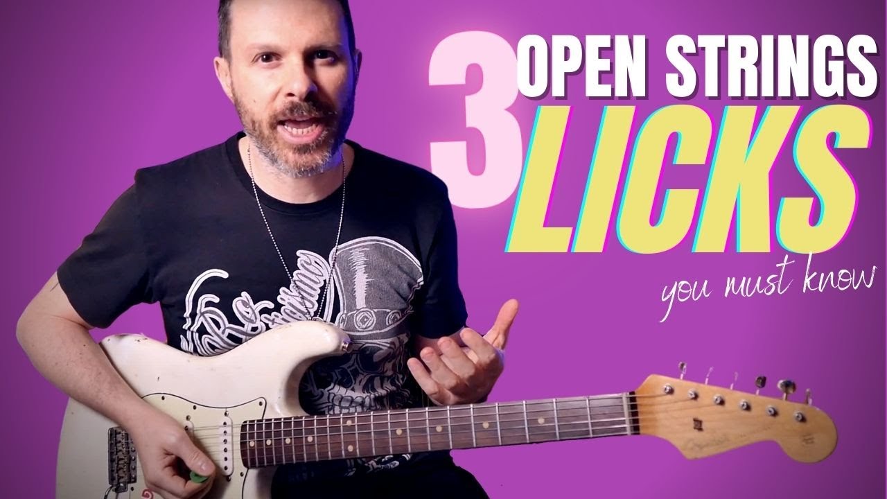 3 OPEN STRING LICKS you must know on guitar // (lesson tutorial) - YouTube