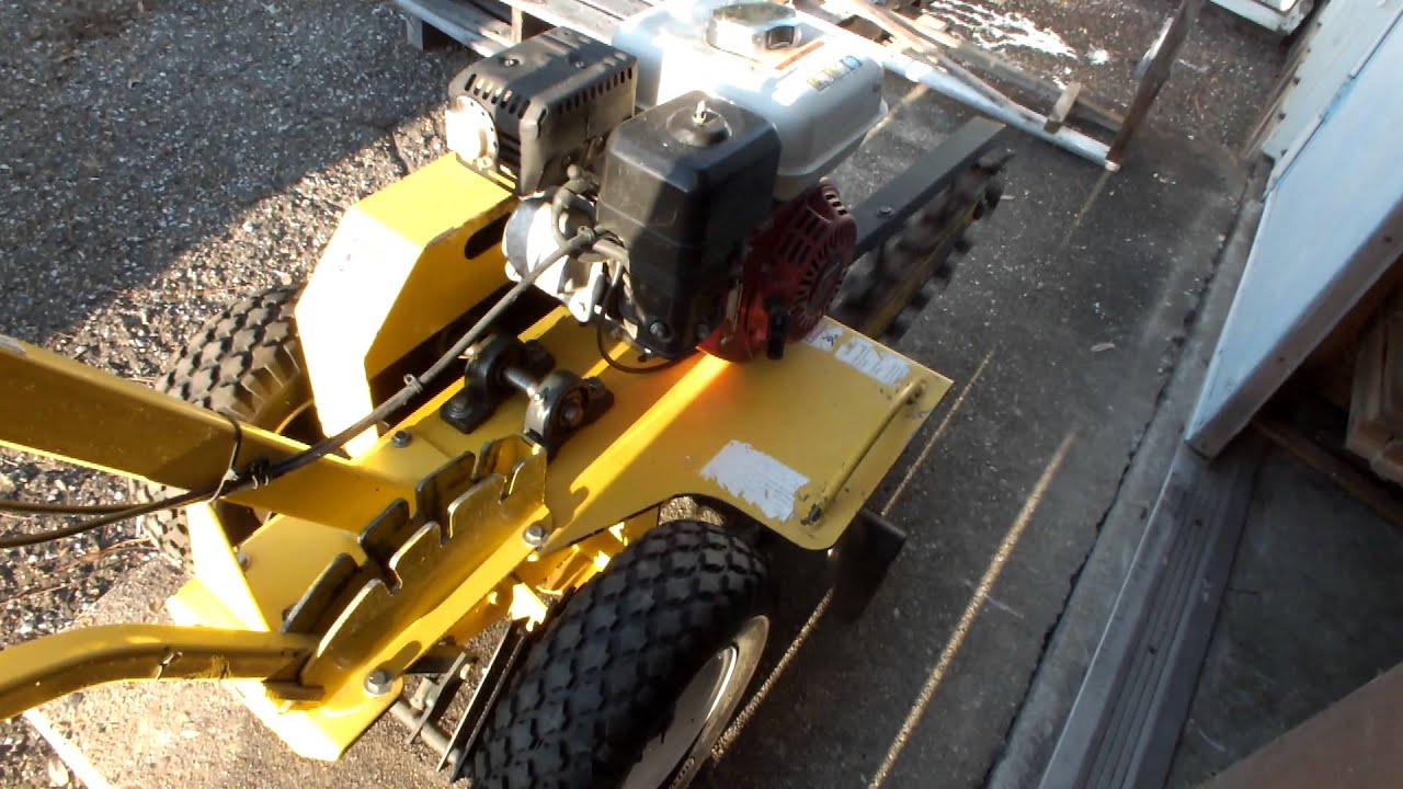 groundhog trencher T4 vid 2 honda gx 160 engine - YouTube