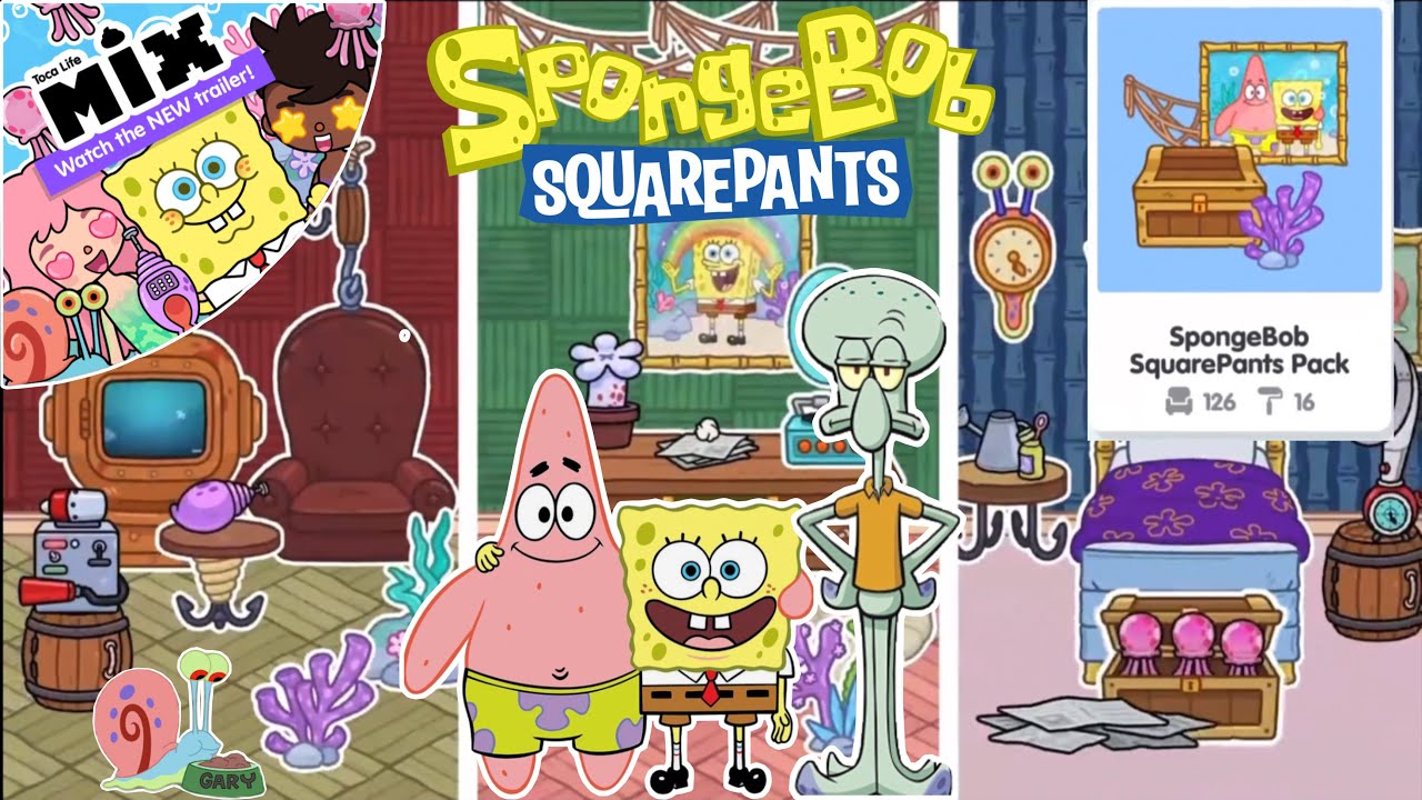 New SpongeBob SquarePants Furniture Pack Trailer😱🤩 || Toca Life World🌍 ...