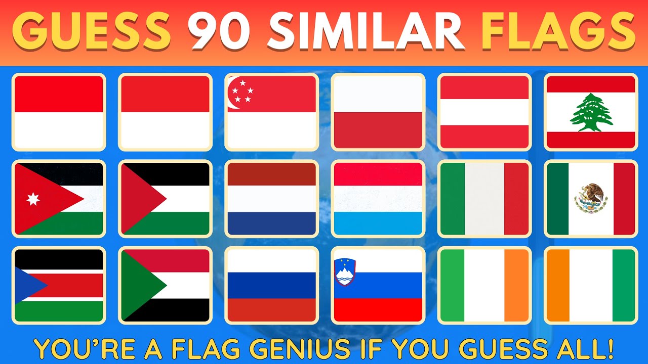 Tricky Flag Quiz: 90 Confusing Country & Territory Flags Quiz Challenge ...