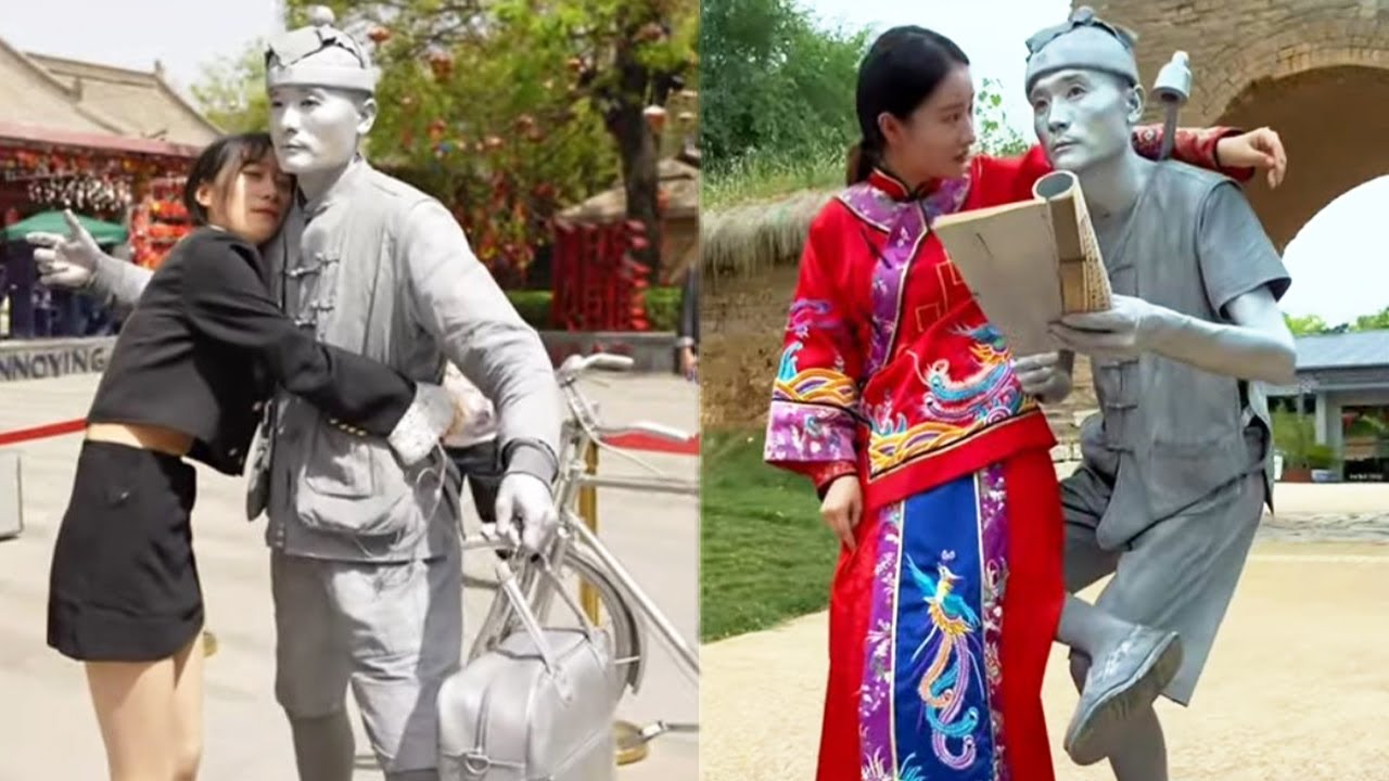 Real And Fake Silver Statues, Can You Tell Which One Is Me? |Silver ...