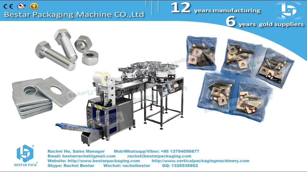 Bestar counting packing machine five vibration bowls table type conveyor bucket for bolts ...