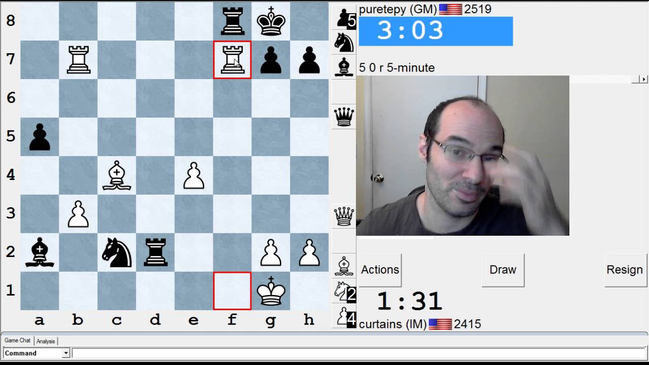 5 minute chess #515: IM Greg Shahade vs GM puretepy - YouTube