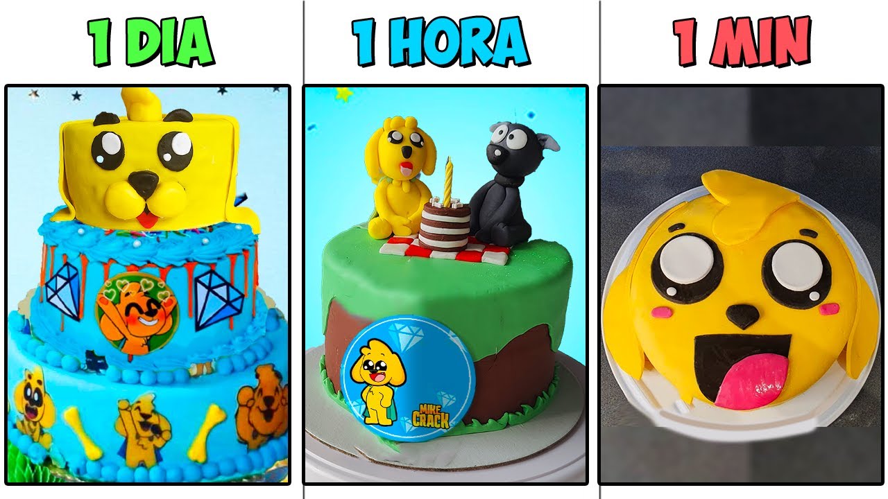 PASTEL de MIKECRACK en 1 DÍA | 1 HORA | 1 MINUTO 😍🎂 ¿CÚAL ES MEJOR ...