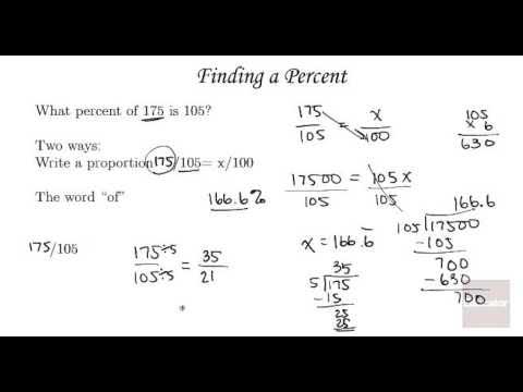 Algebra Tutorial Applications of Percent Percents and Proportions - YouTube