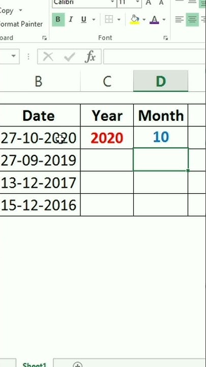 Quickly Split Date Into Year Month And Day In Excel Split Date In Excel Shorts Short Youtube