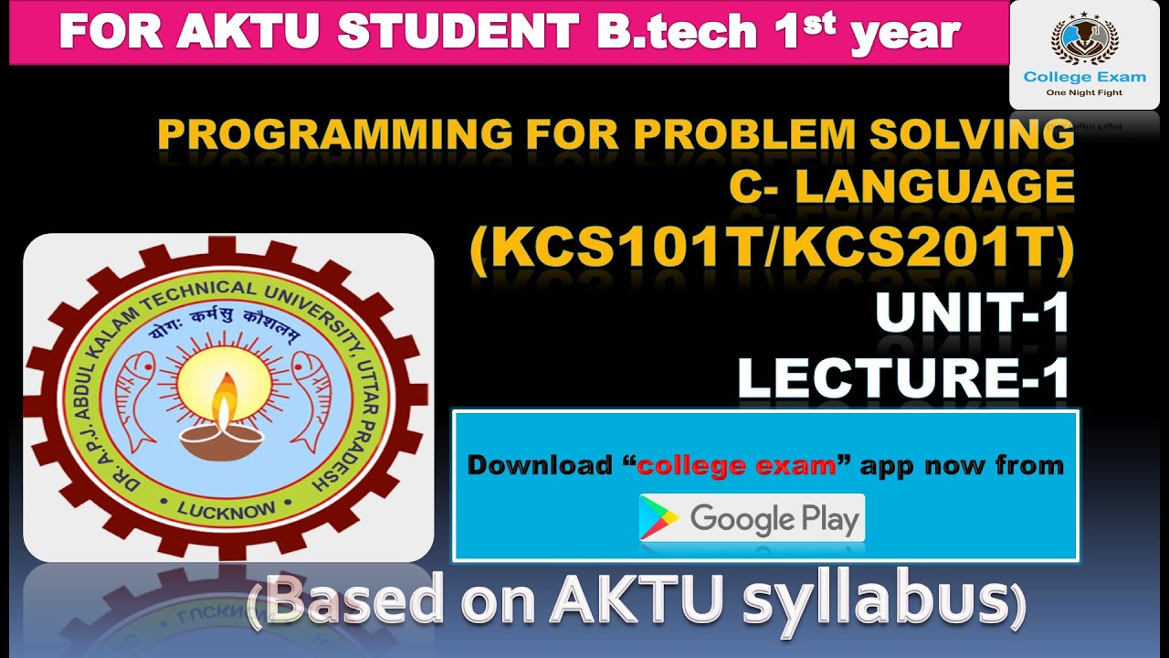 Programming For Problem Solvingc Programming Languageslecture 1 Youtube 9297