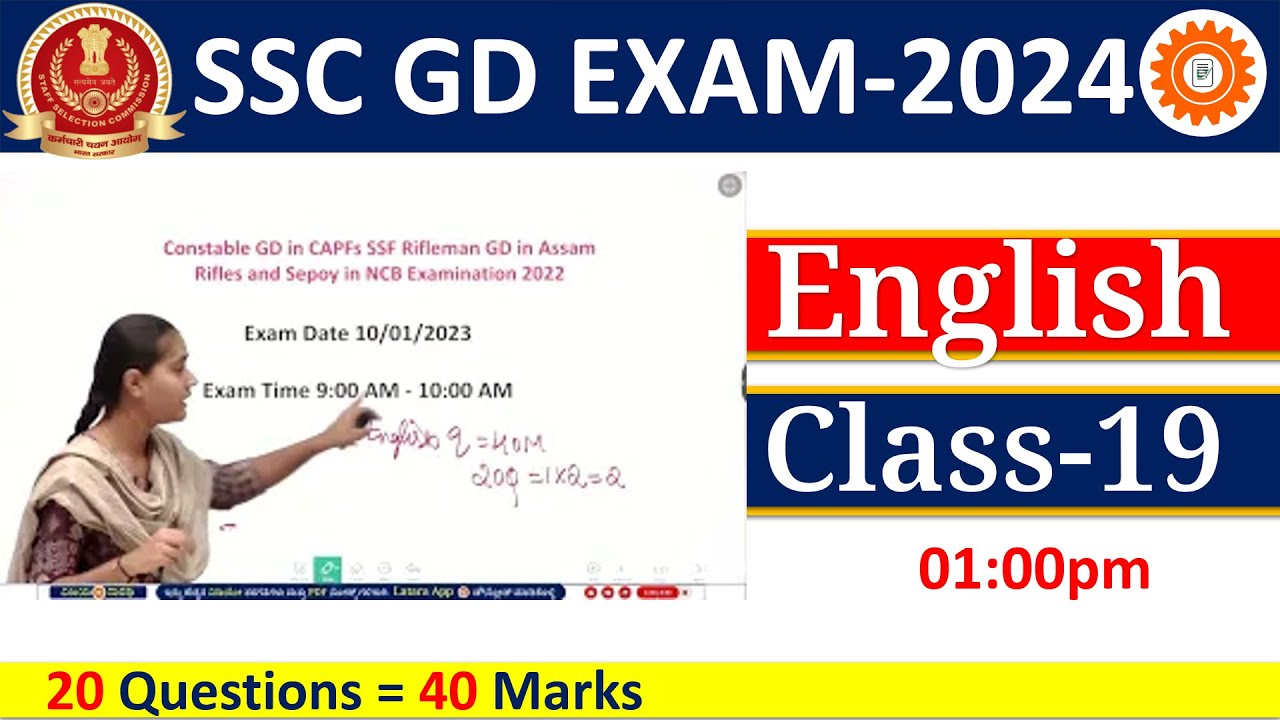 SSC GD English Class-19 | Latara Classes | - YouTube