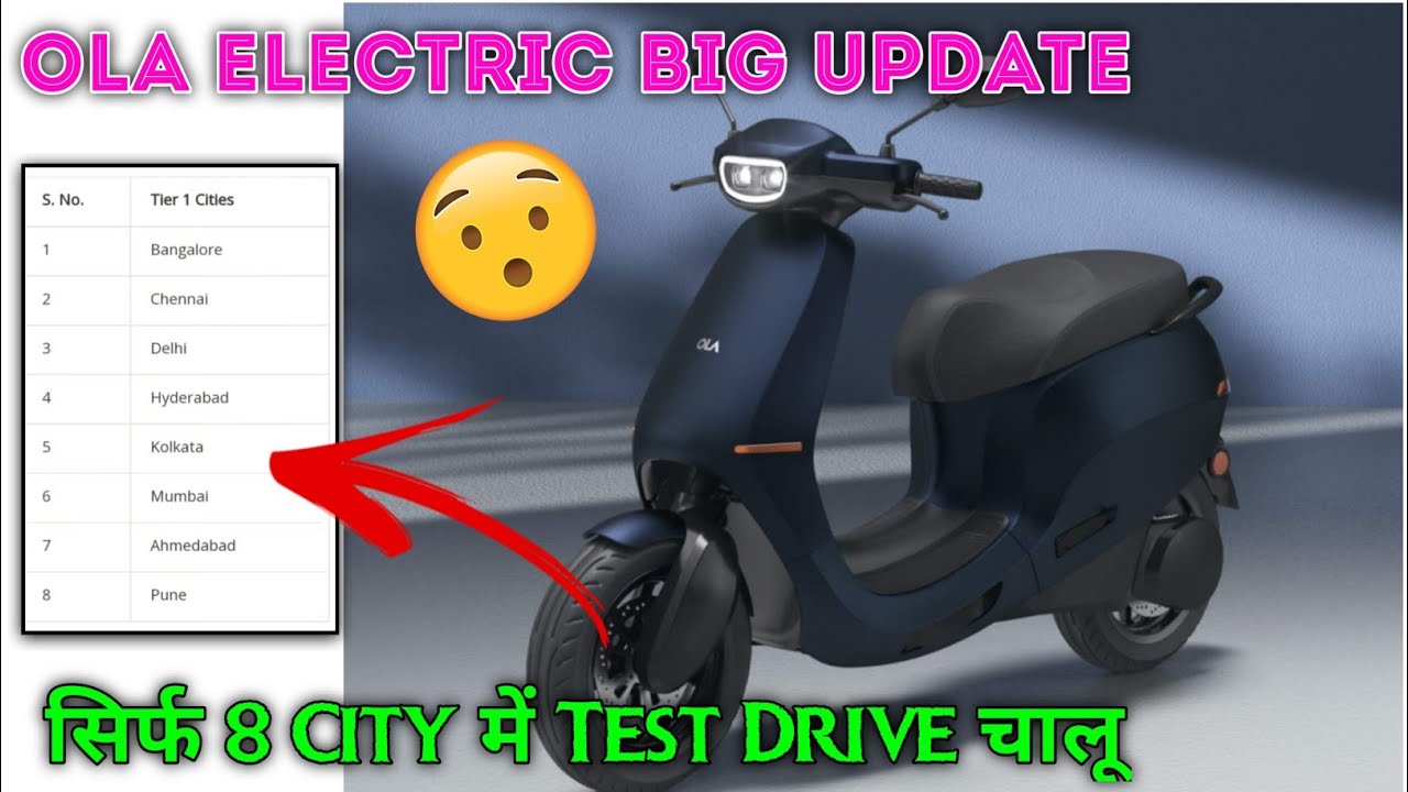Ola electric Big news | 8 City Ola Test drive Start | Ola electric ...