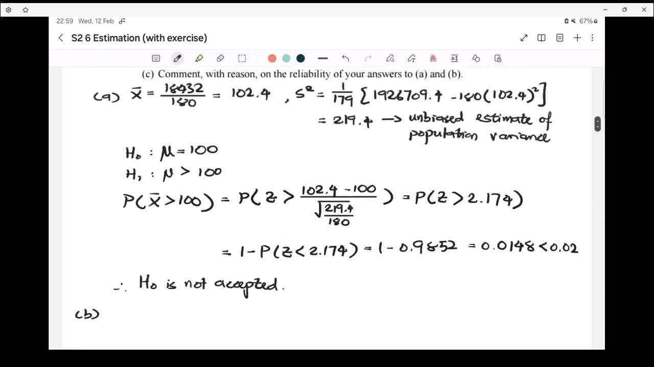 A-Level Mathematics, S2 Chapter 6: Estimation (Part 2) - YouTube
