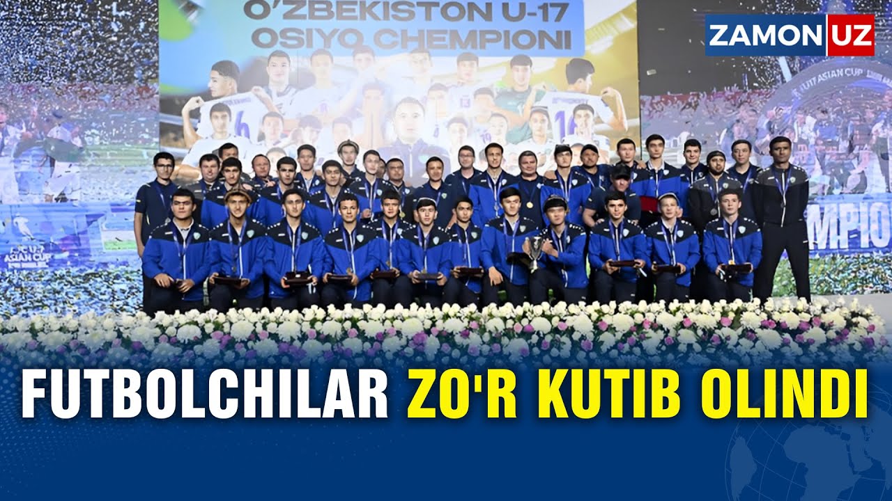 FUTBOLCHILAR ZO'R KUTIB OLINDI - YouTube