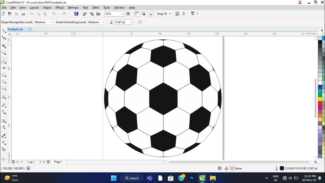 Football Kaise Banaye Corel Draw me.How to Draw Football in Corel Draw ...