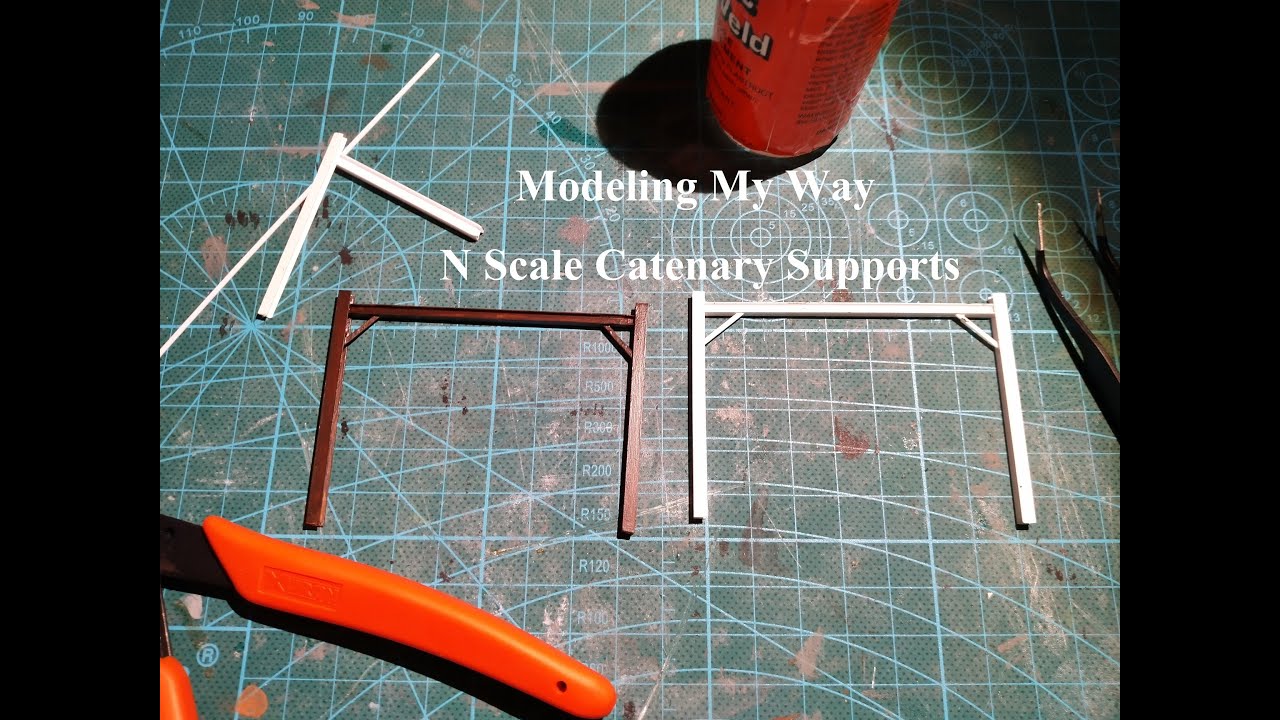 Modeling My Way: N Scale Catenary Supports - YouTube