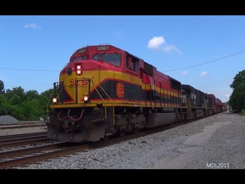 HD: KCS 3967 leads NS Train 24E in Anniston, AL - YouTube