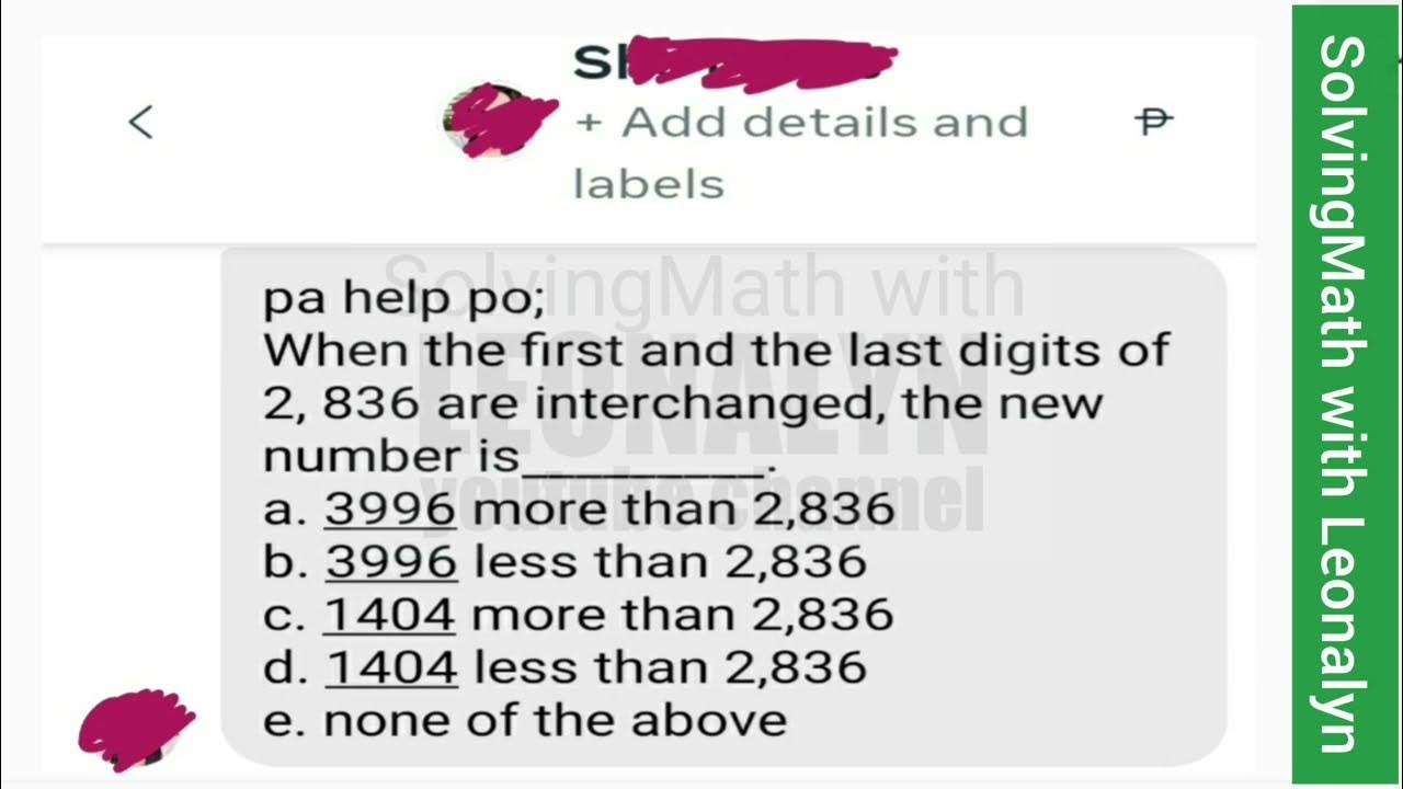 When the first and the last digits of 2, 836 are interchanged, the new number is ? - YouTube