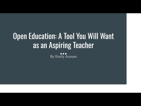 Open Education for Aspiring Teachers by Emily Auman - YouTube