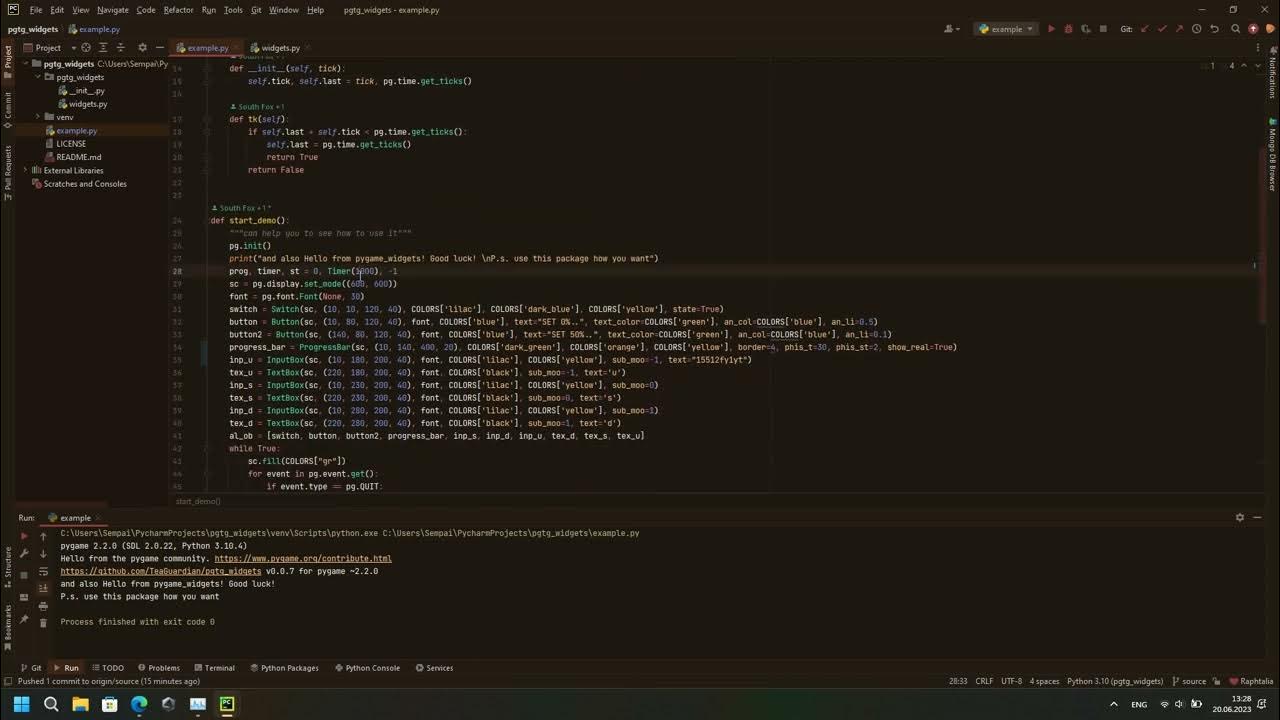 Виджеты для pygame (python3) - YouTube