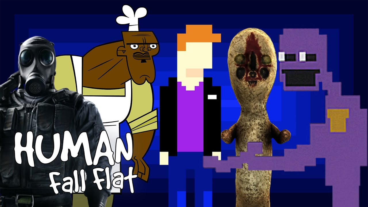 Smoke, Chef, SCP 173, Purple Guy and Me [Human Fall Flat] Episode 1 ...