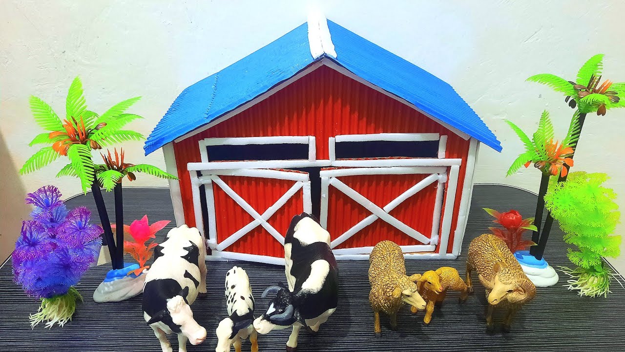 how to make small cattle farm and small sheep farm - YouTube