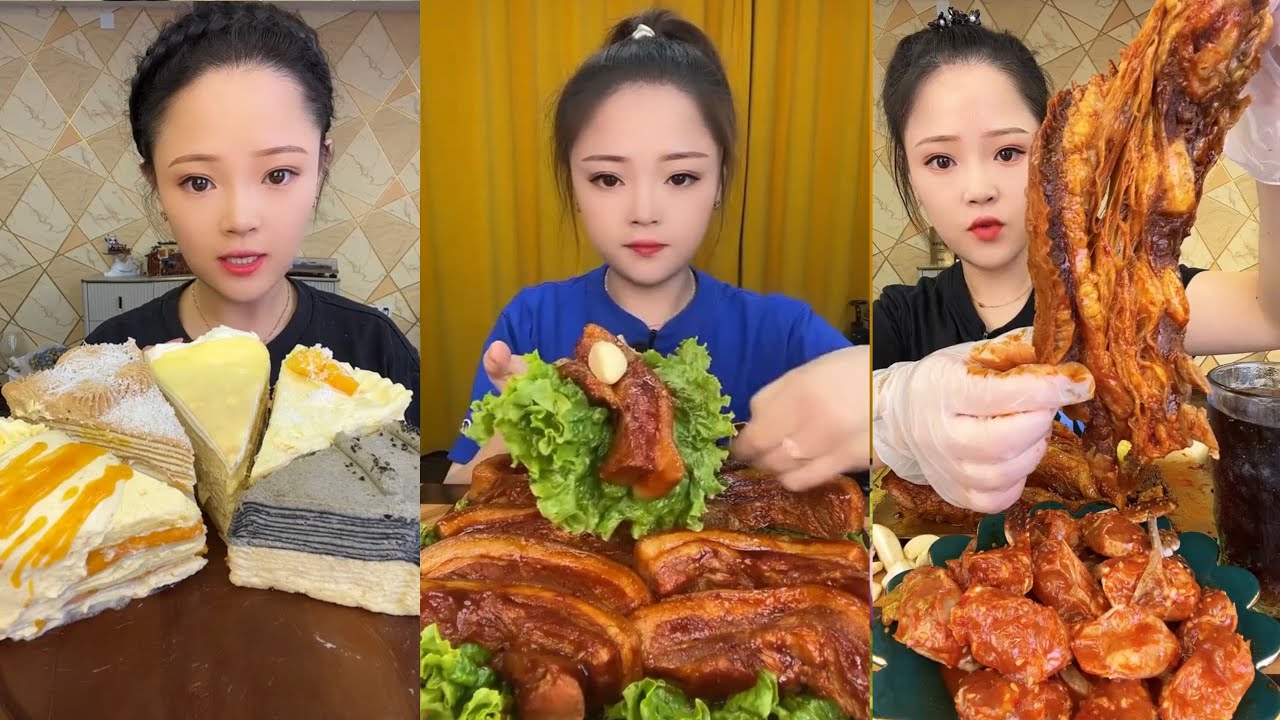 ASMR MUKBANG | Red Braised Pork Belly "Eat Meat with Big Mouthfuls Asmr ...