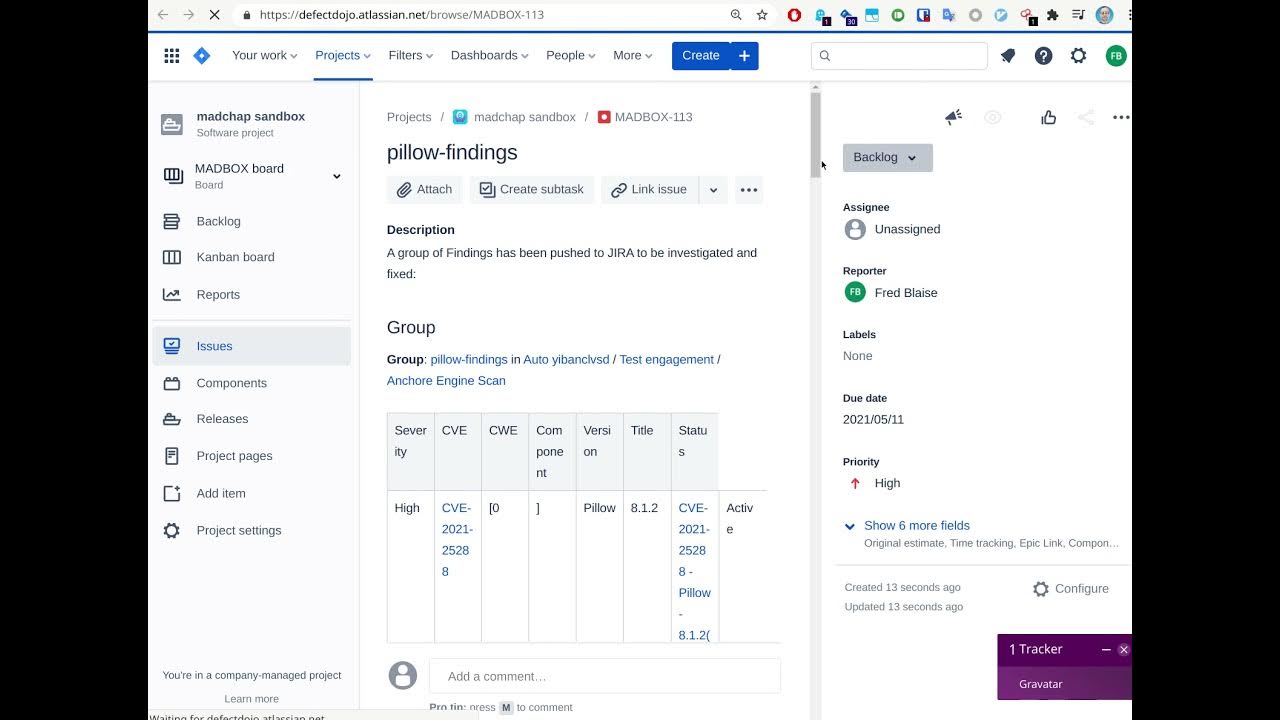 Defectdojo Group Findings Push As 1 Jira Youtube