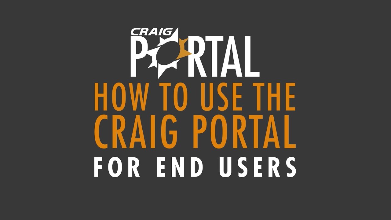 Craig Manufacturing - How to use The Craig Portal - YouTube